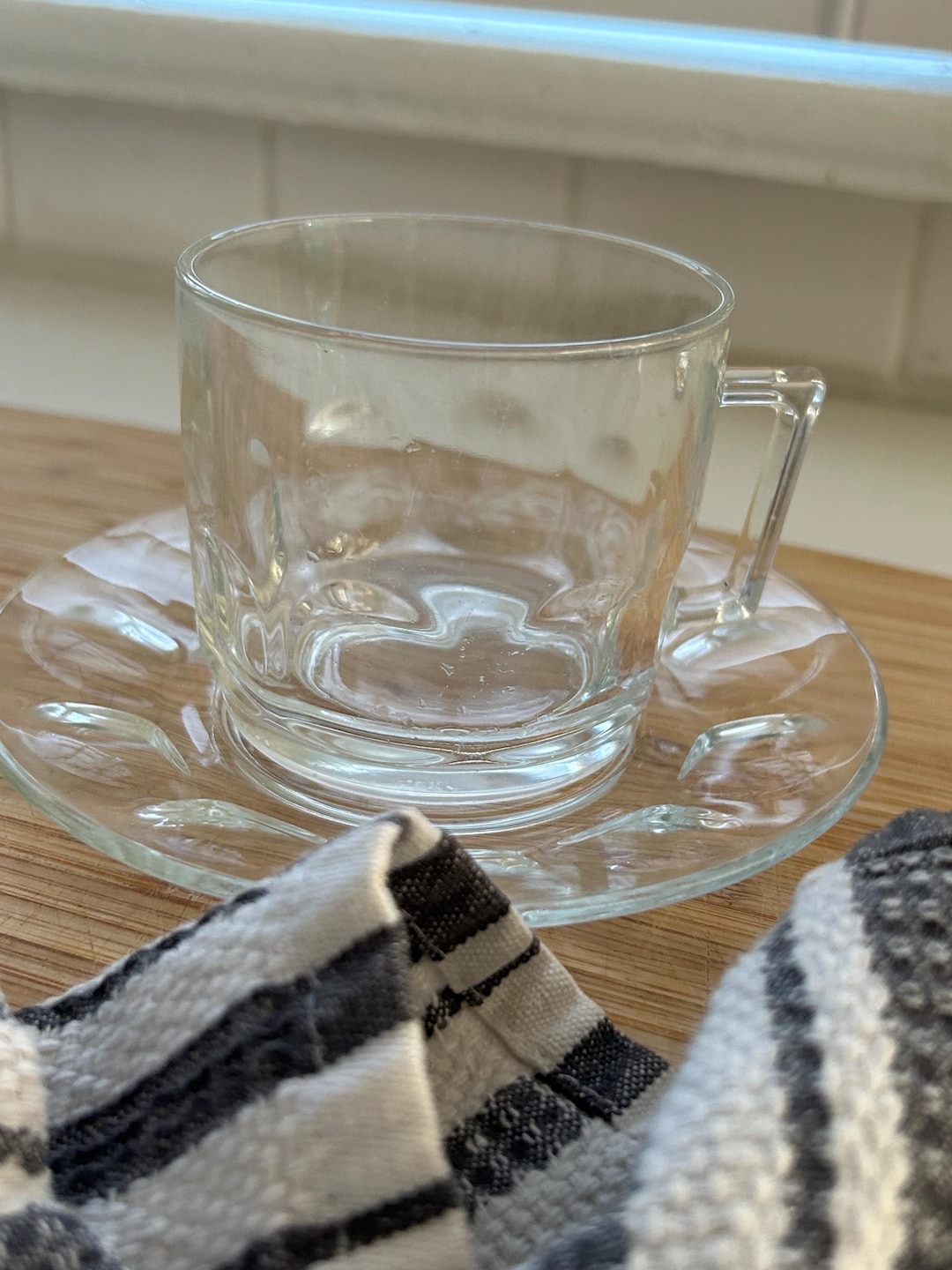 Set of 3 Vintage Arcoroc Glass Coffee Cups and Saucers - Etsy