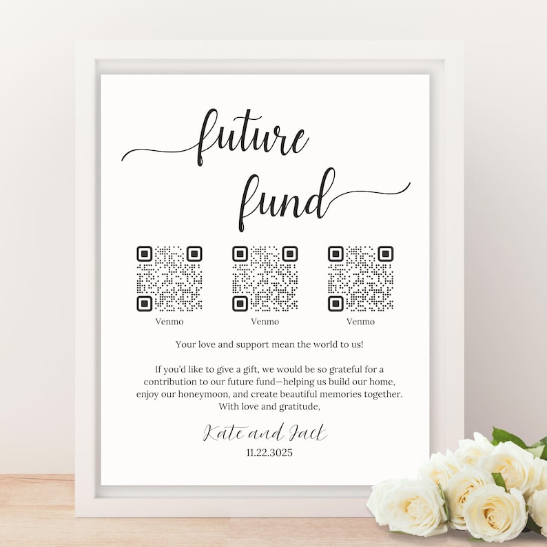 Future Fund QR Code Sign – Editable Canva Template, Handwritten Font ...