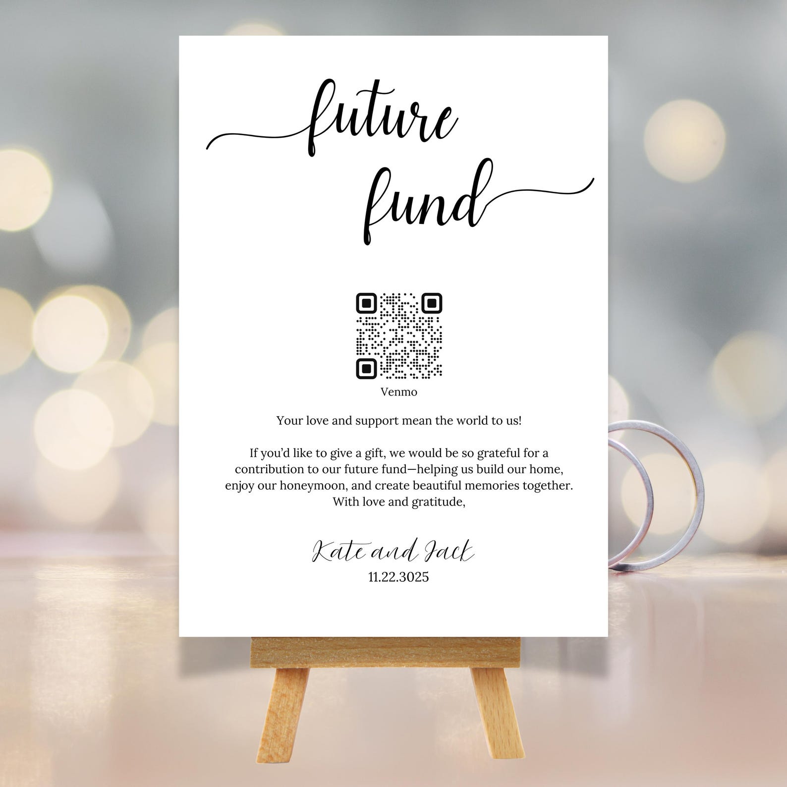 Future Fund QR Code Sign – Editable Canva Template, Handwritten Font ...