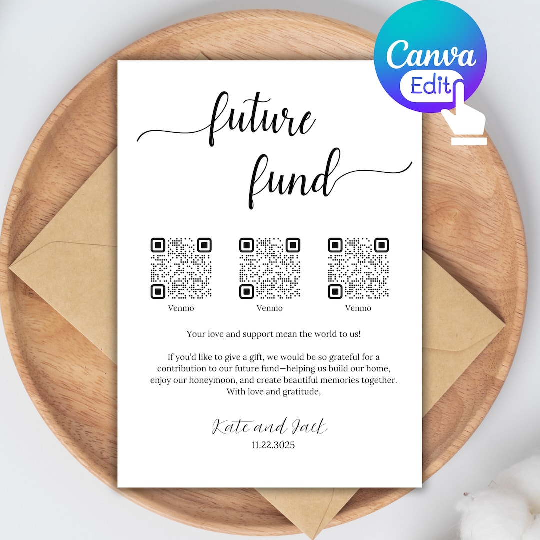 Future Fund QR Code Sign – Editable Canva Template, Handwritten Font ...