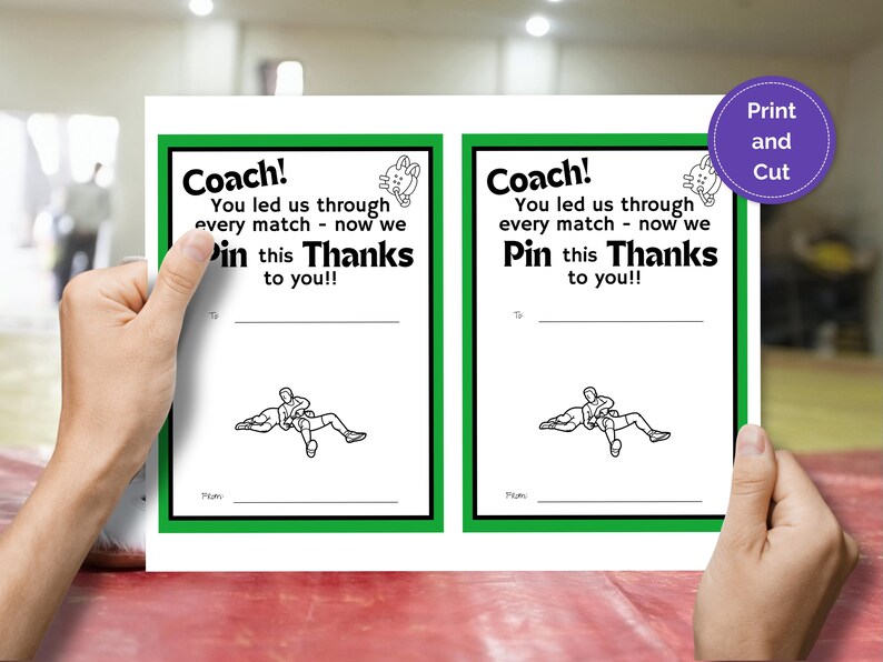 Wrestling Coach Gift Card Holder, Thank You Card (digital Download) - Etsy