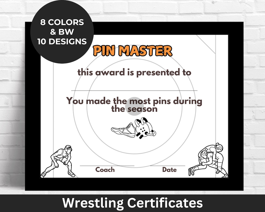 Printable Wrestling Award Certificates End-of-season Wrestling ...