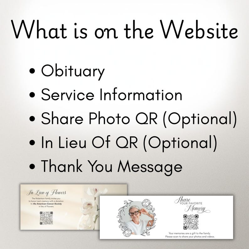 Digital Obituary Website Template, Electronic Obituary, Memorial ...