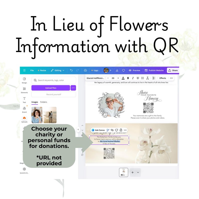 Digital Obituary Website Template, Electronic Obituary, Memorial ...
