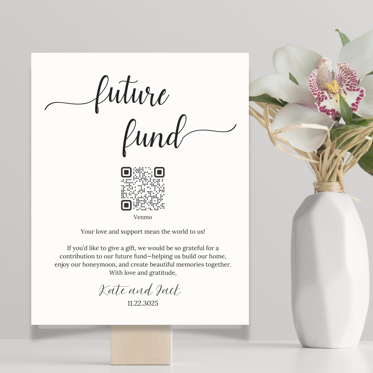 Future Fund QR Code Sign – Editable Canva Template, Handwritten Font ...