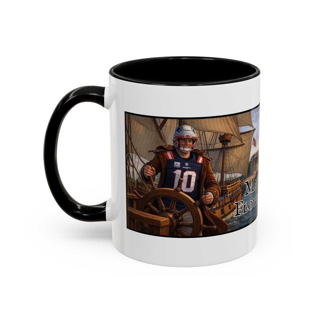 New England Patriots Vintage Drake Maye Mayflower Mug | Maye Flower - Etsy