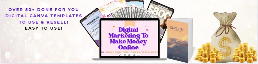 Easy- Edit Done-for-you Digital Product Kit |50+ Canva Templates | 50 ...