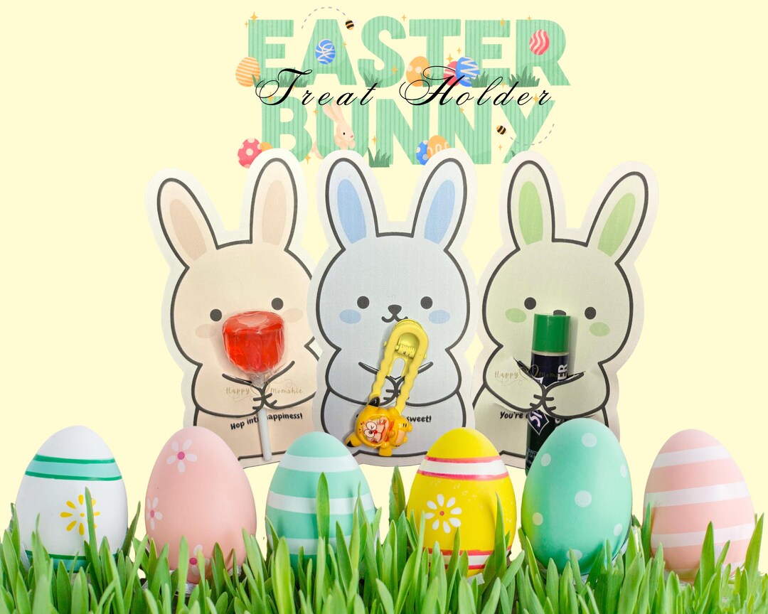 Easter Bunny Treat Holder Tags | Printable Classroom Favors (DIY ...
