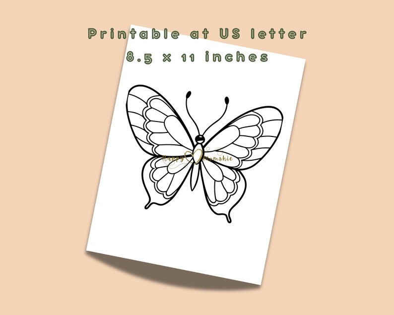 Large Butterfly Coloring & Cut Craft Printable | Large Spring Kids ...