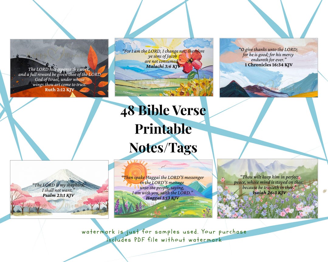 Printable Bible Verse Cards/notes - Mountain Collection Faith Tags ...