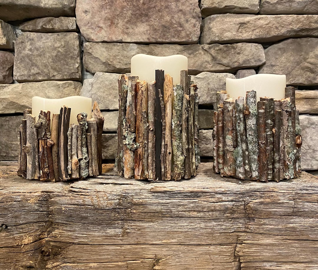 Seasonal Rustic LED Unscented Wooden Candles - Etsy