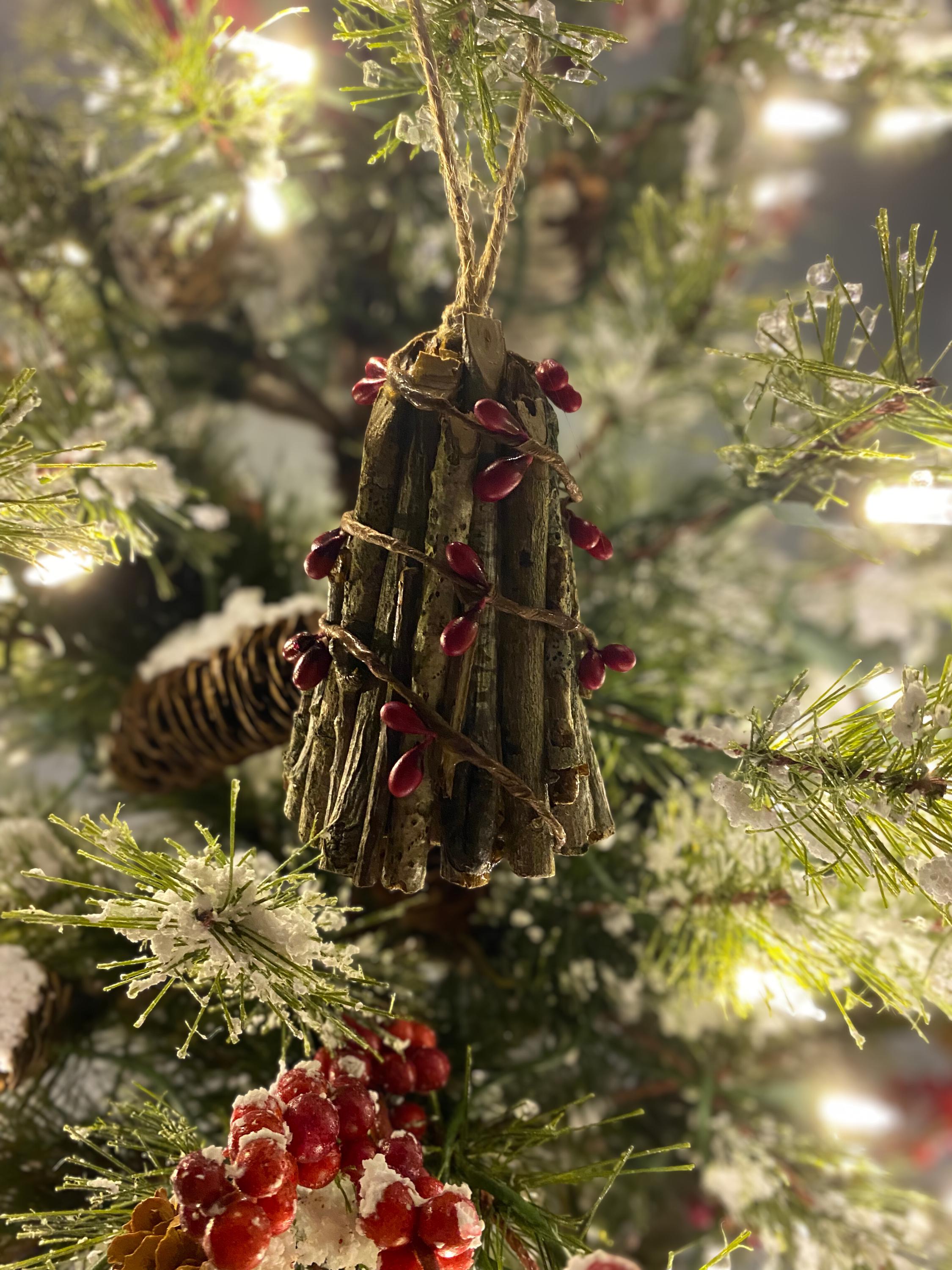 Mini Rustic Wooden Holly Tree Ornament - Etsy