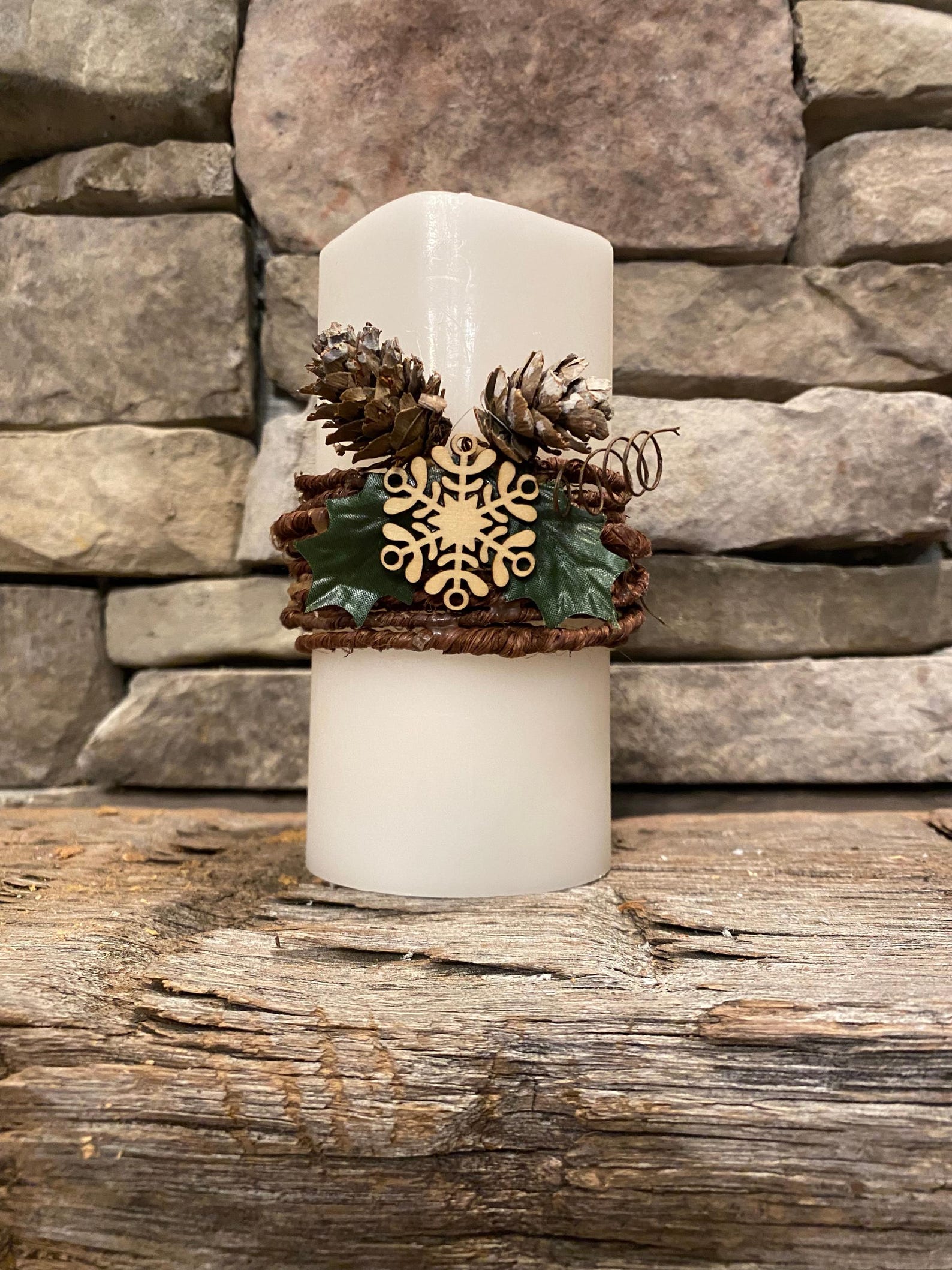 LED Light-up Christmas Grapevine Unscented Candle - Etsy