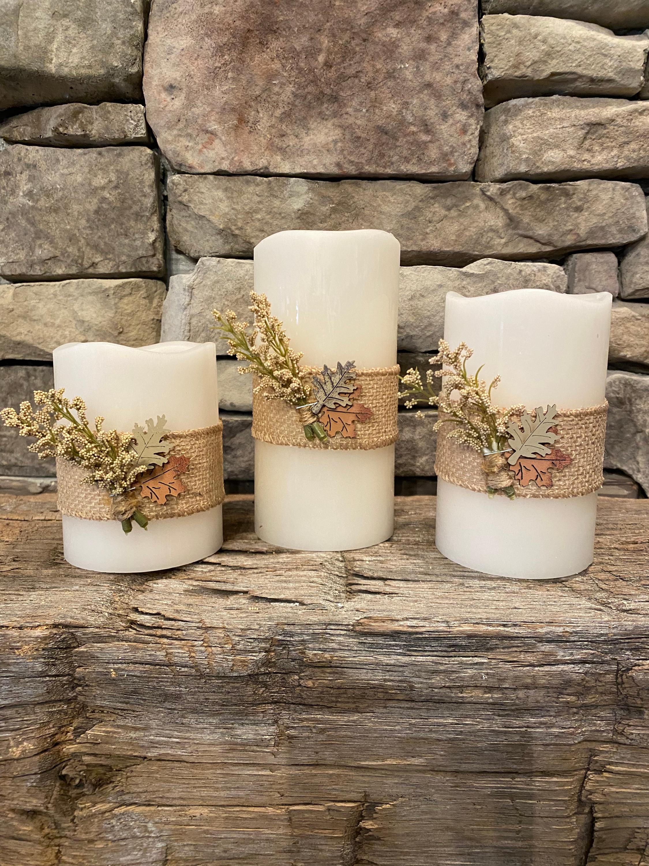 Rustic Autumn LED Unscented Candles - Etsy