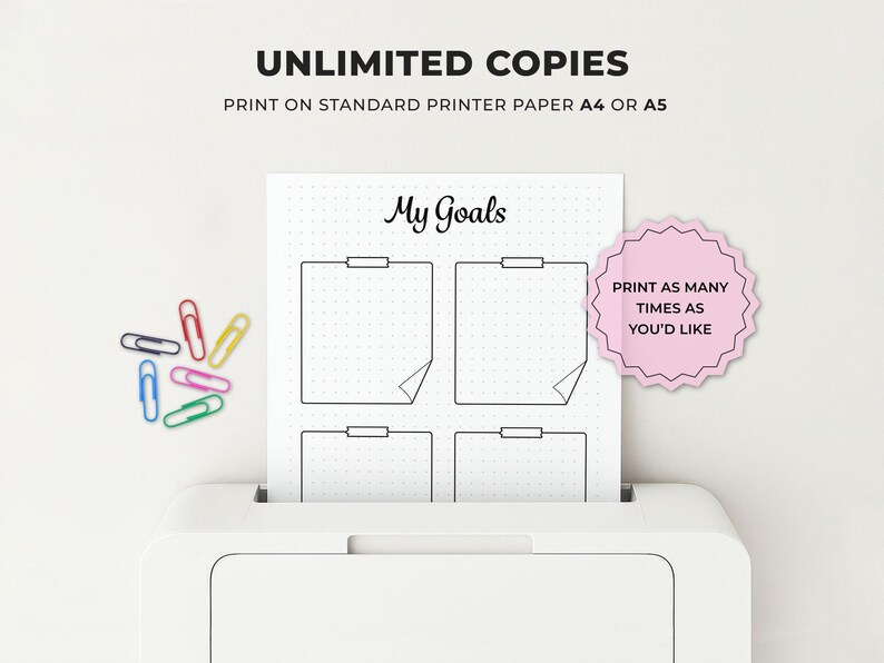 Goals Printable • Goal Setting Worksheet • Life Goals Planner Page | A4 ...