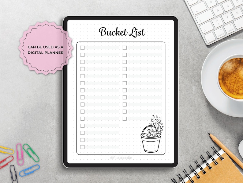 Bucket List Printable – Life Goals Planner Page | A4 & A5 PDF - Etsy