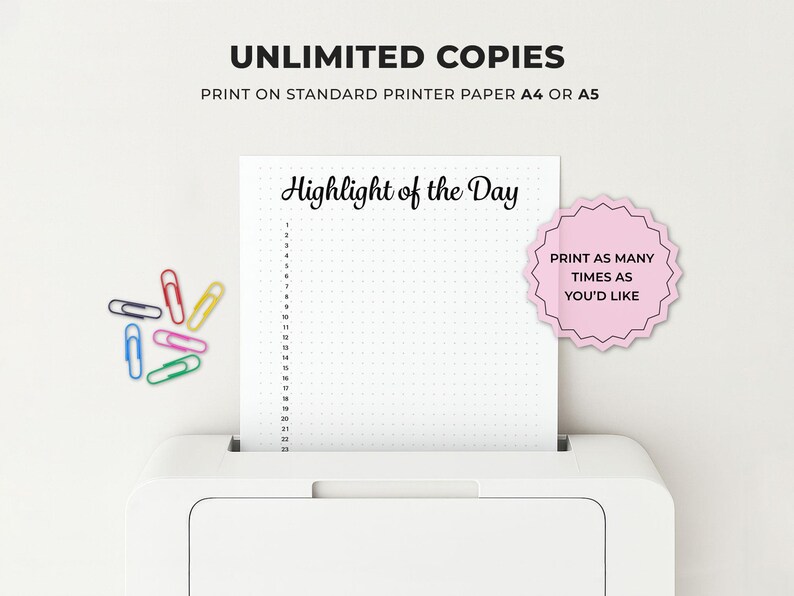 Highlight of the Day Printable – Daily Reflection Worksheet (PDF) - Etsy