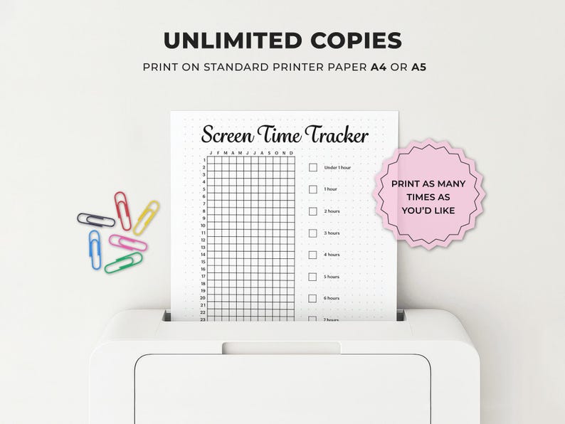 Screen Time Tracker Printable • Yearly Device Log (PDF) - Etsy