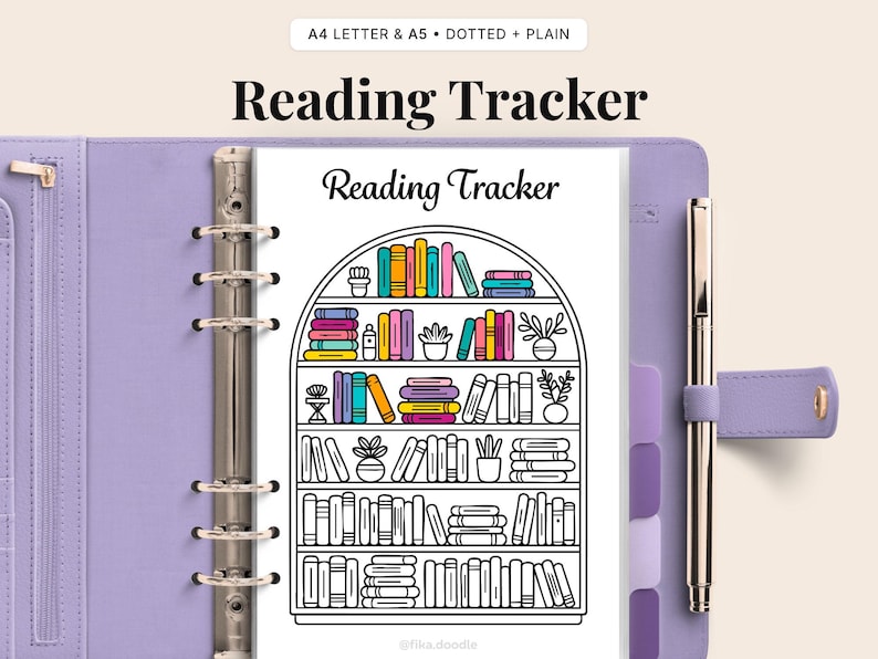 Bookshelf Reading Tracker Printable PDF | Book Log Tracker | Reading ...