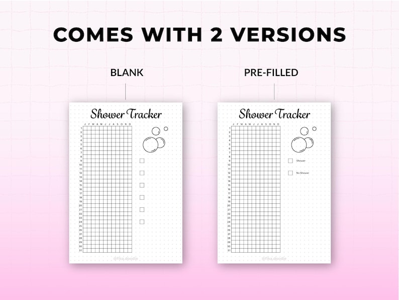 Shower Tracker Printable | Hygiene Habit, Self Care (digital Download ...