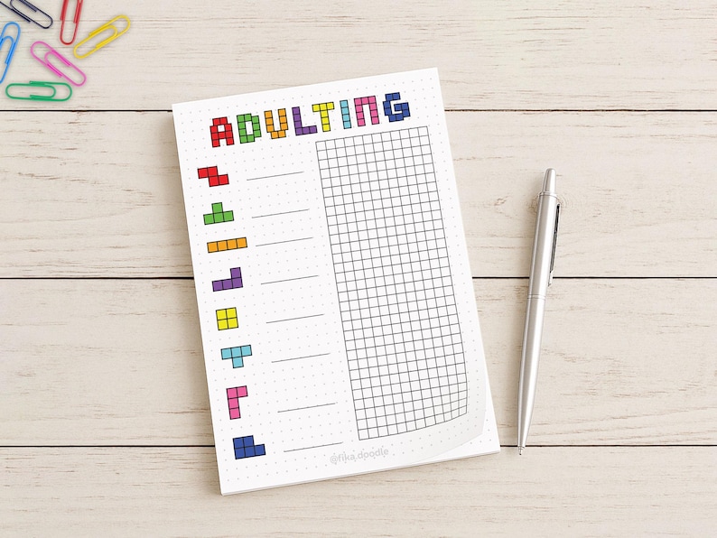 Adulting Tracker Printable | Tetris Habit Tracker | Chore Checklist ...