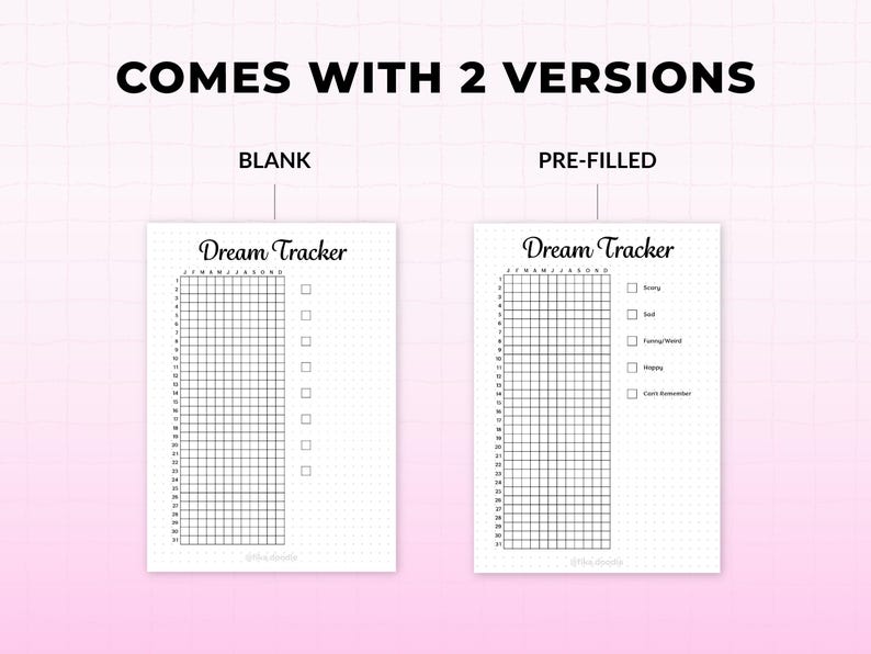 Dream Tracker Printable – Sleep Log & Dream Journal PDF (A4 and A5) - Etsy