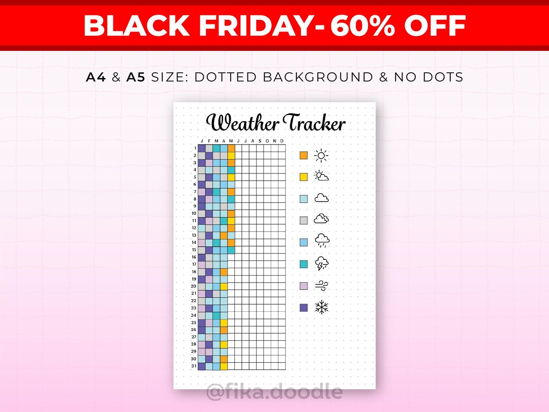Weather Tracker Printable - Daily Weather Journal Page - Rain, Sun ...