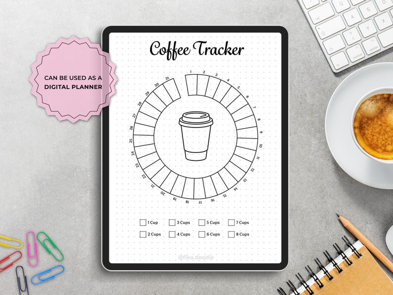 Coffee Tracker Printable | Bullet Journal Coffee Log | Daily Caffeine ...