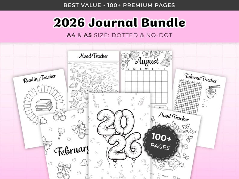 2026 Journal Bundle Printable | 2026 Bullet Journal Kit | Monthly ...
