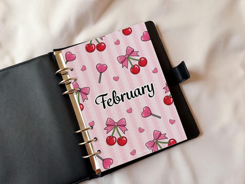 February Journal Bundle – Bows & Cherries Theme (digital Download) - Etsy