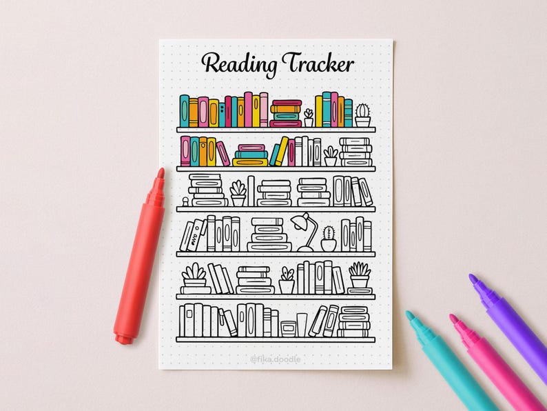 Reading Tracker Printable | Bookshelf Reading Log | Book Tracker ...