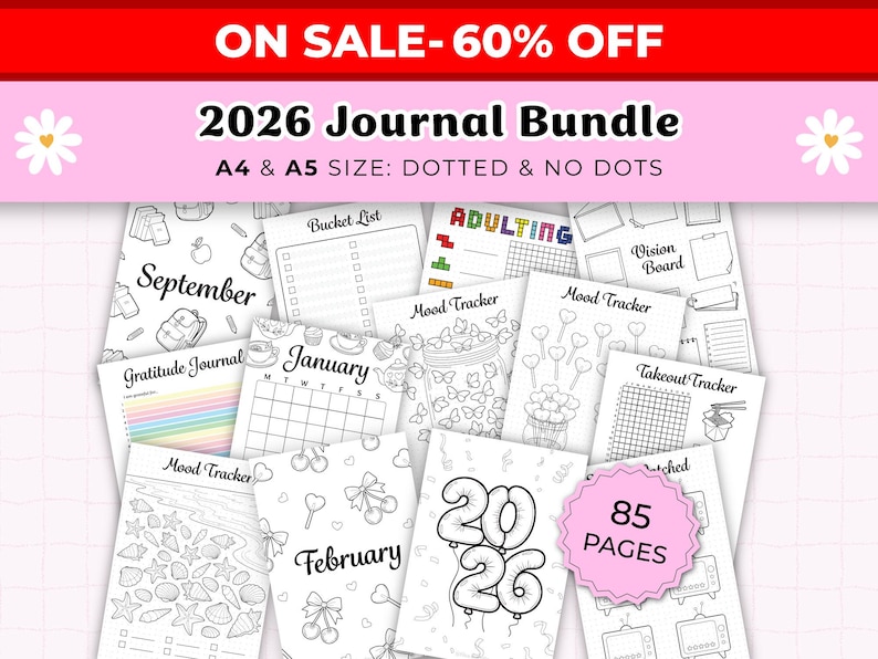 2026 Bullet Journal Kit | A4 A5 Printable Planner (digital Download ...