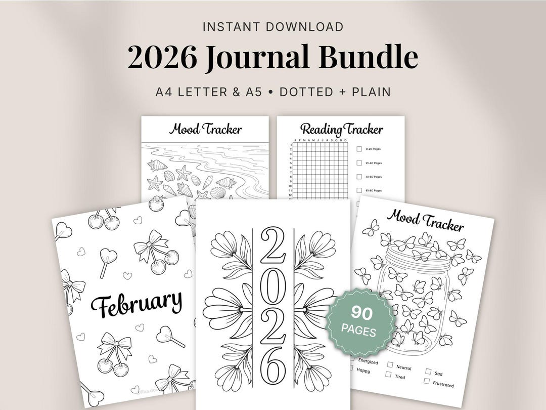Kit Bullet Journal 2026 imprimable | A4 Agenda et pages de journal A5 ...