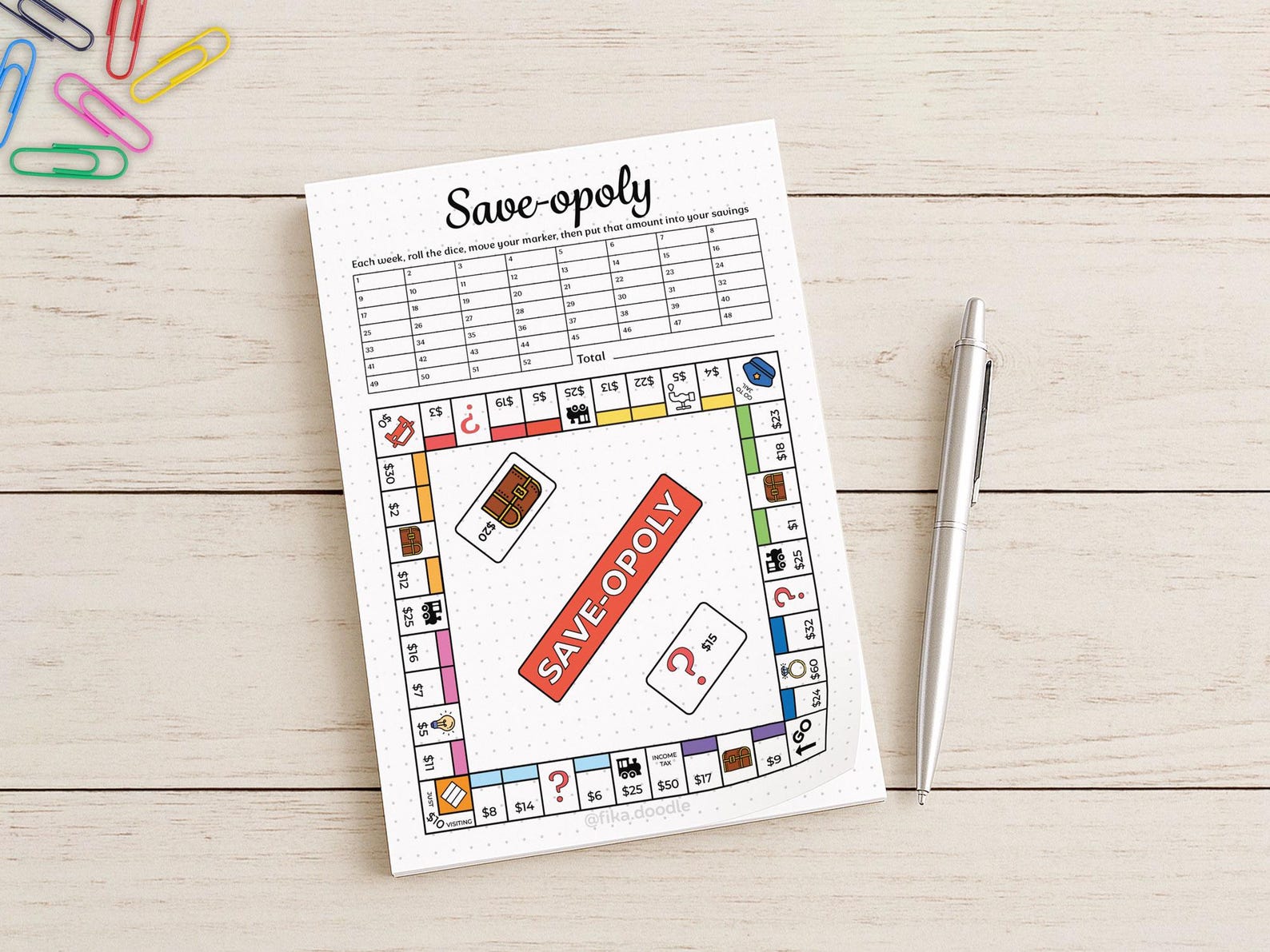Save-opoly Savings Challenge Printable | Fun Money Saving Game | Budget ...