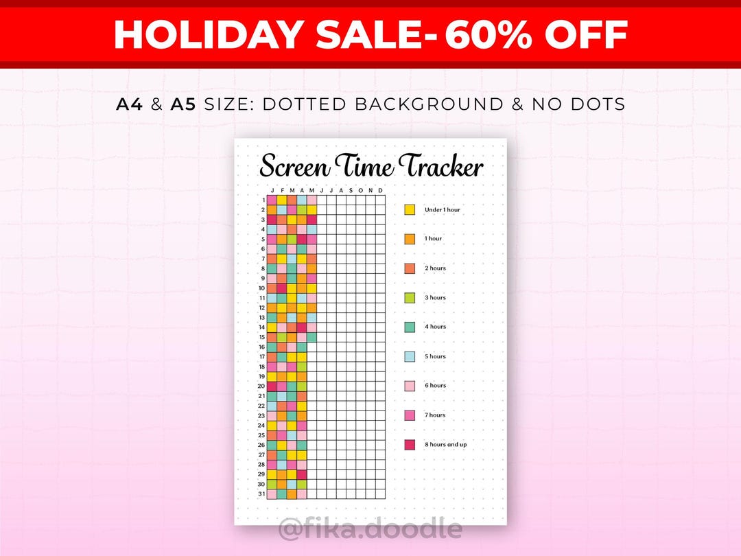 Screen Time Tracker Printable • Yearly Device Log (PDF) - Etsy