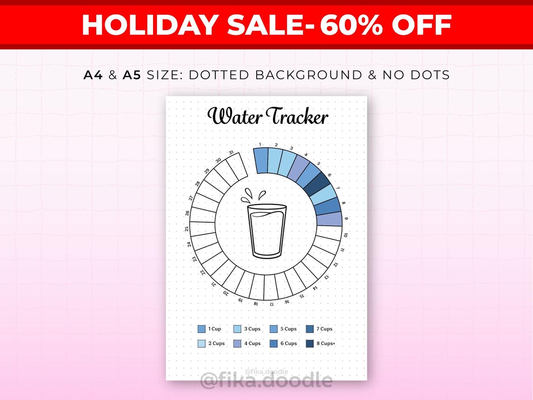 Water Tracker Printable | Monthly Water Intake Tracker | Hydration ...