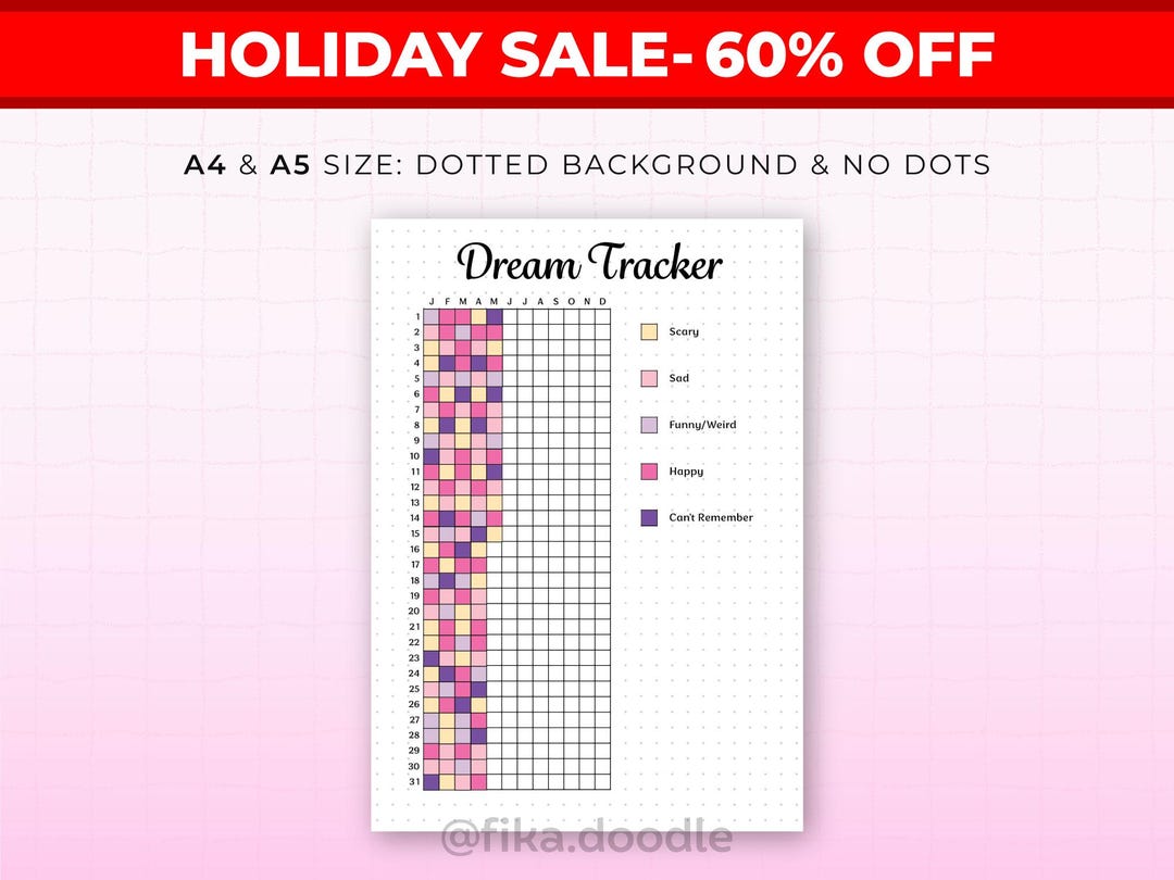 Dream Tracker Printable – Sleep Log & Dream Journal PDF (A4 and A5) - Etsy