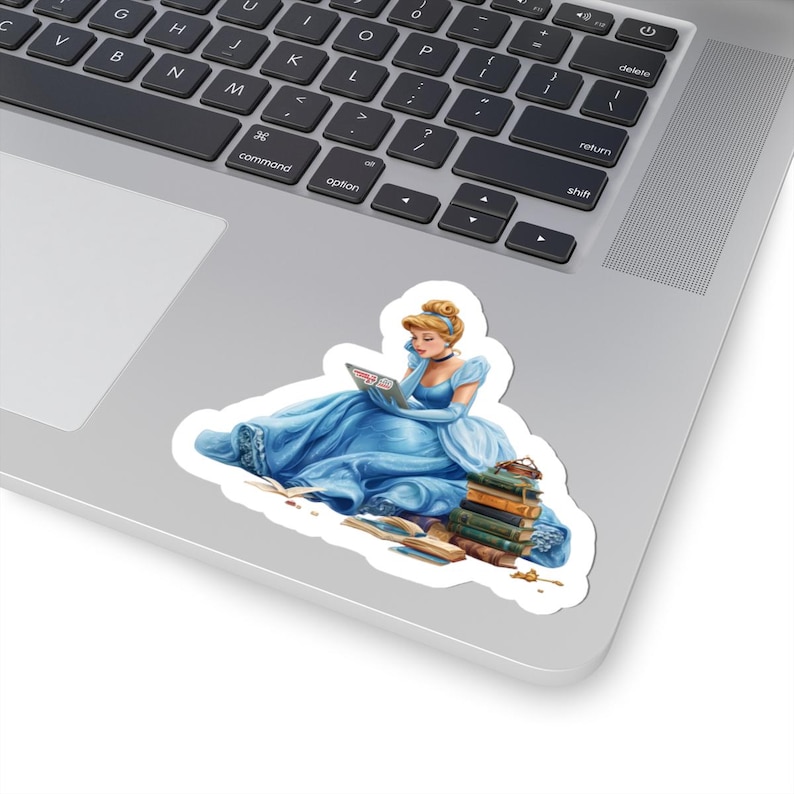 Princess Reading Sticker | Kiss-cut Book Basket Rose Sticker - Etsy