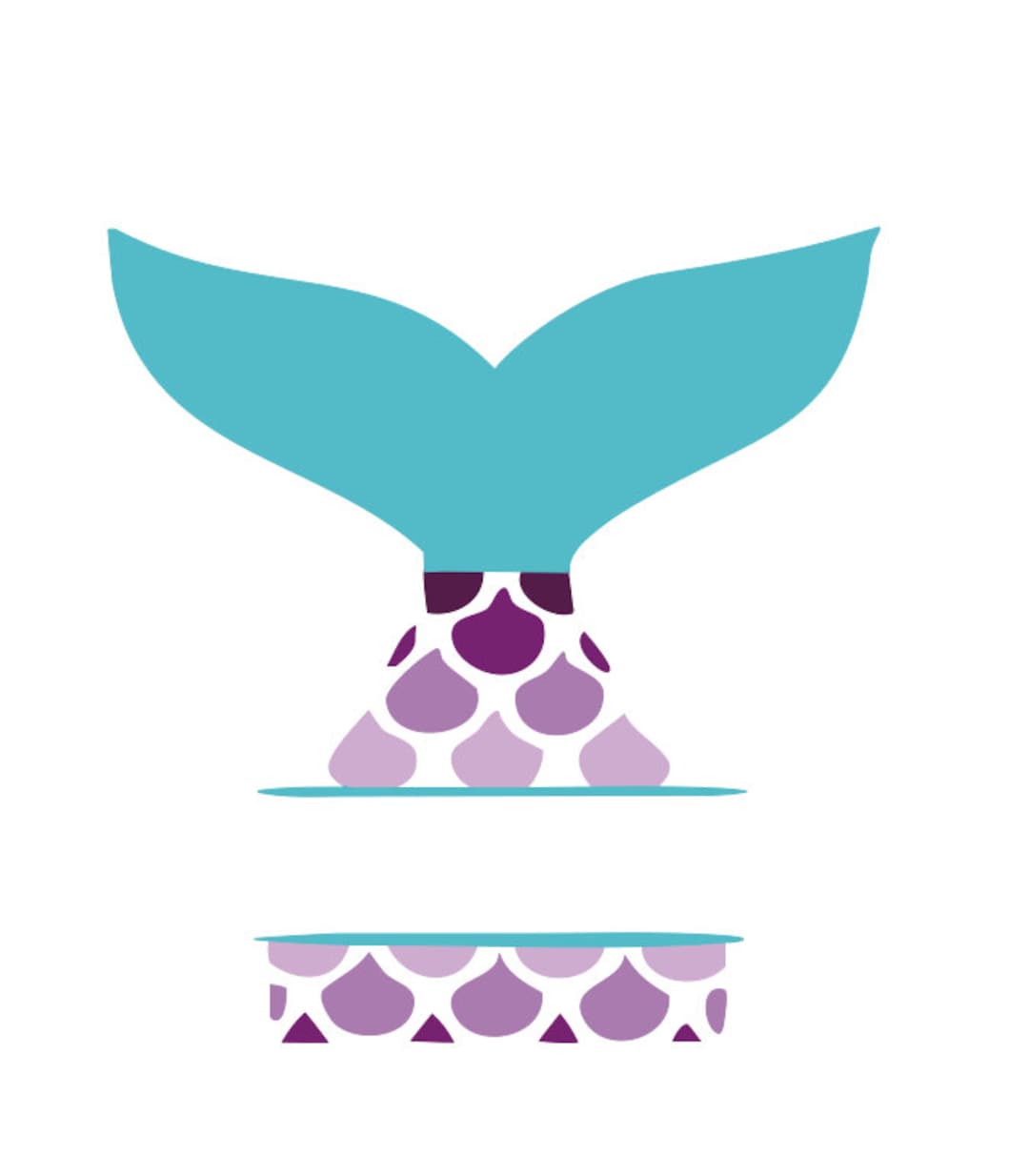 Mermaid Tail Split Design SVG for Cutting Machines - Etsy