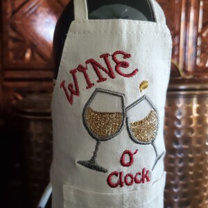 Wine O'clock Embroidery Design: 2 Sizes - Etsy