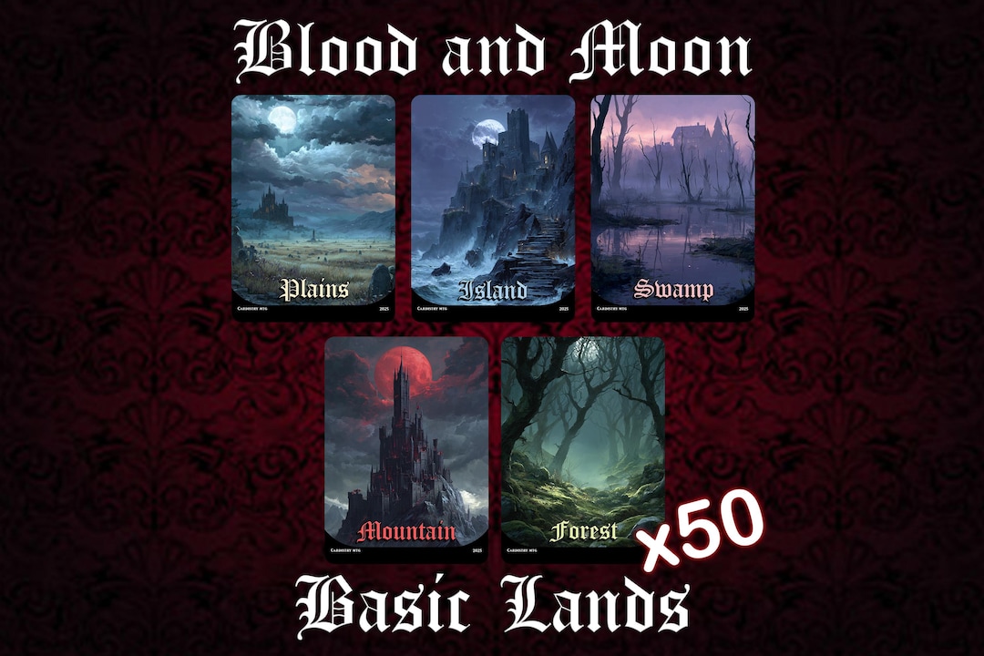 Basic Land Proxies - Blood and Moon - Etsy