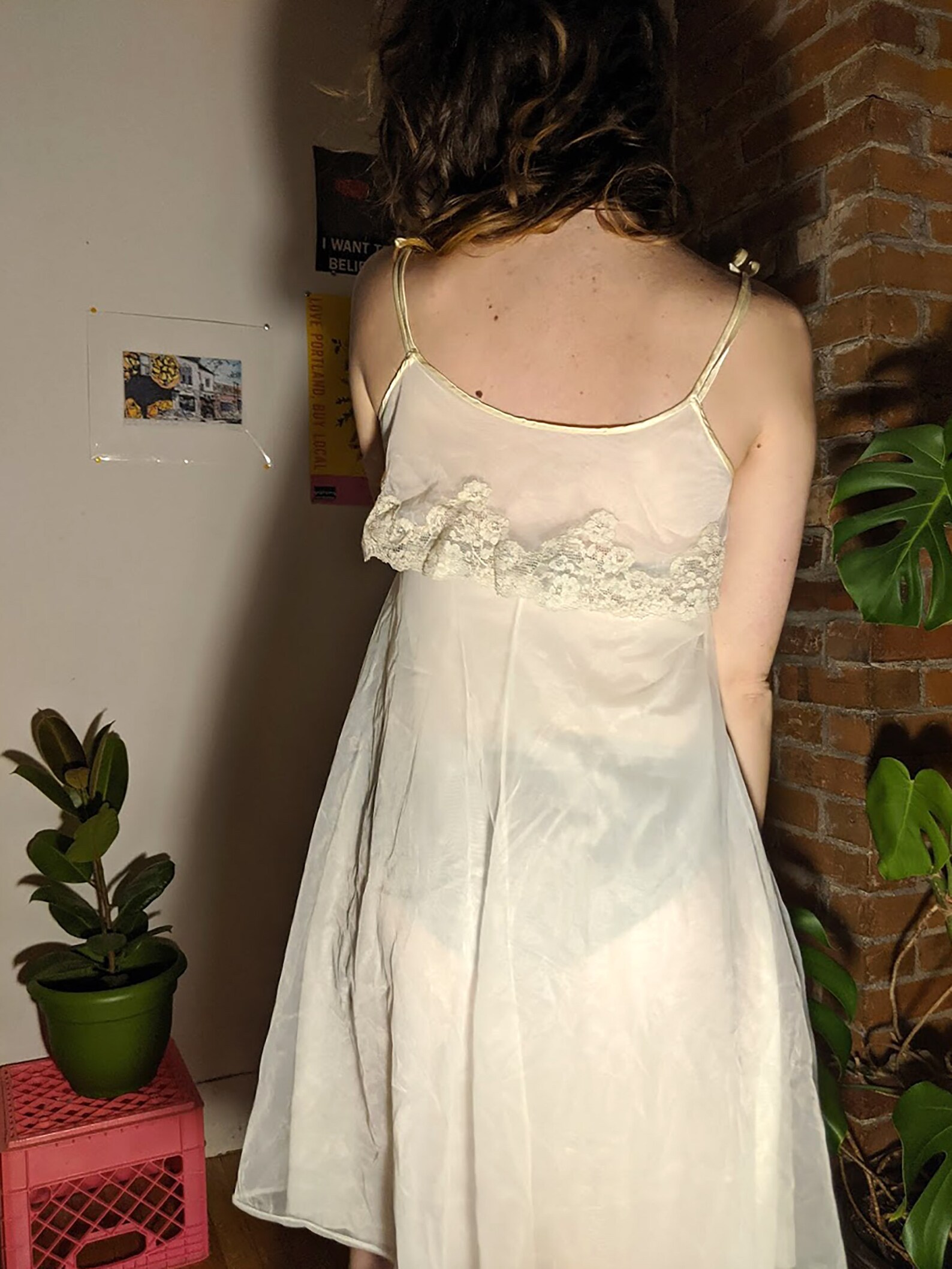 50s 60s Sexy Sheer Slip Dress • USA Negligee Lingerie • Vintage Lace ...