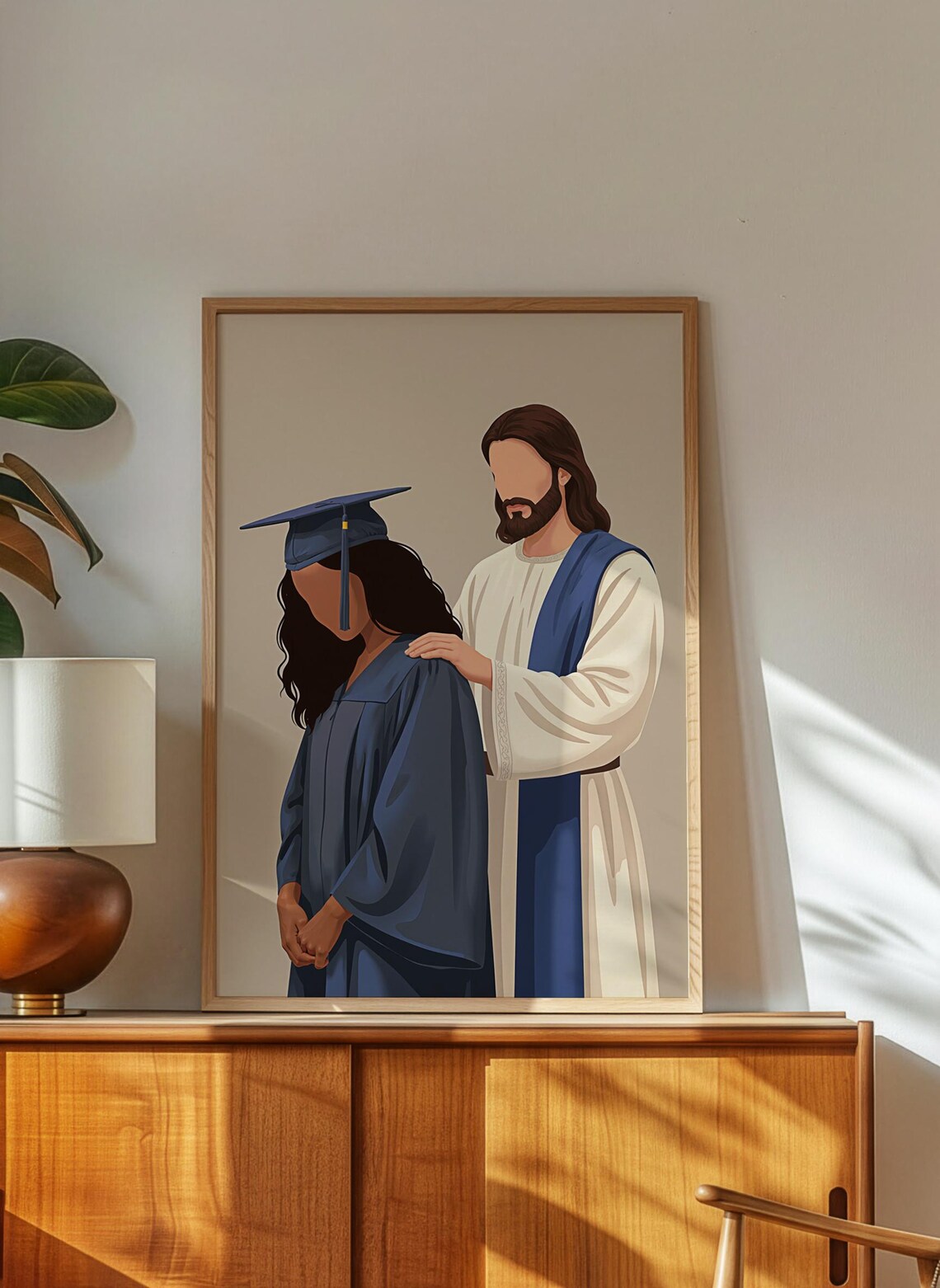 Faith-based Graduation Art Print | Jesus and Graduate (digital Download ...