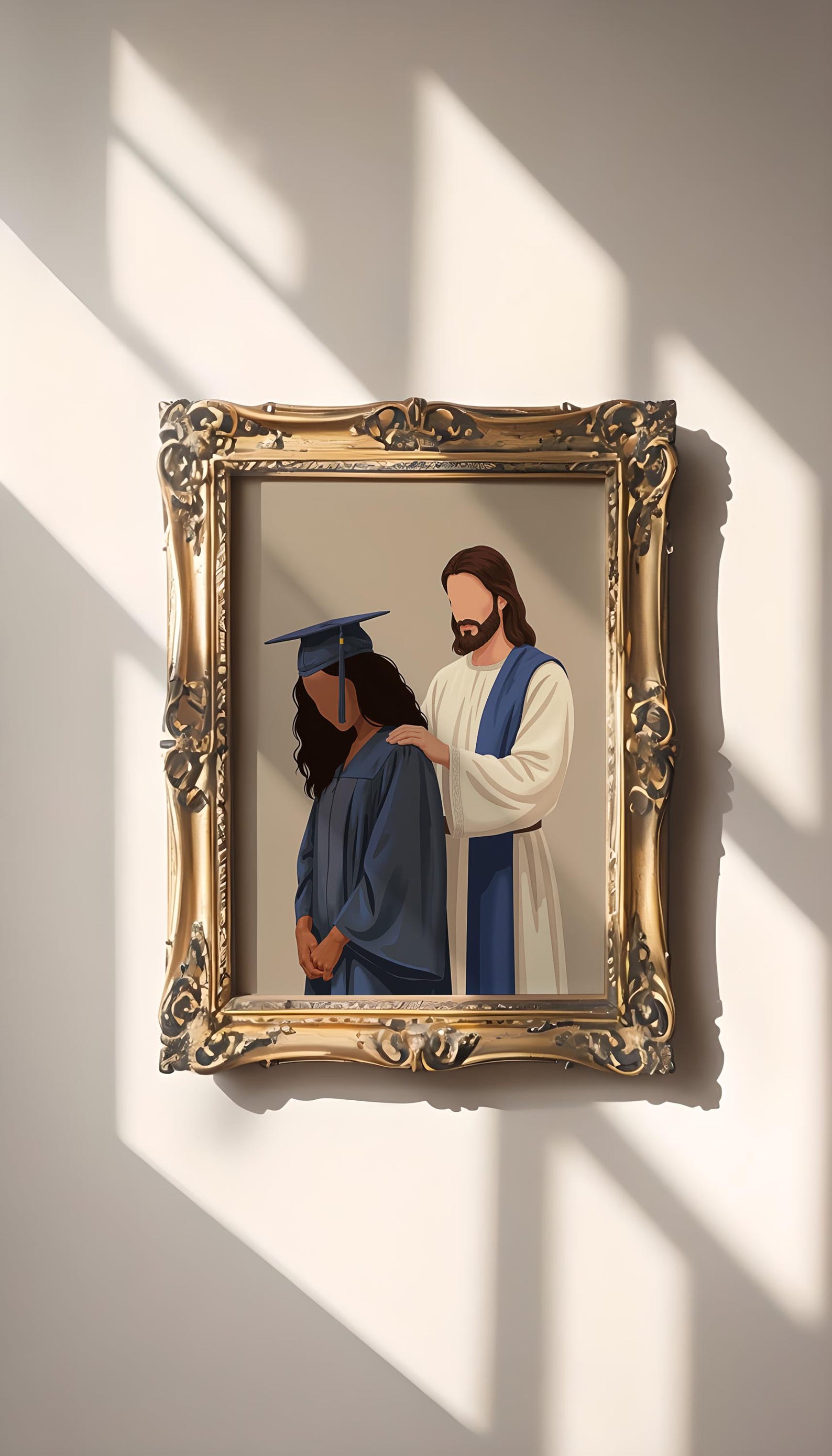 Faith-based Graduation Art Print | Jesus and Graduate (digital Download ...