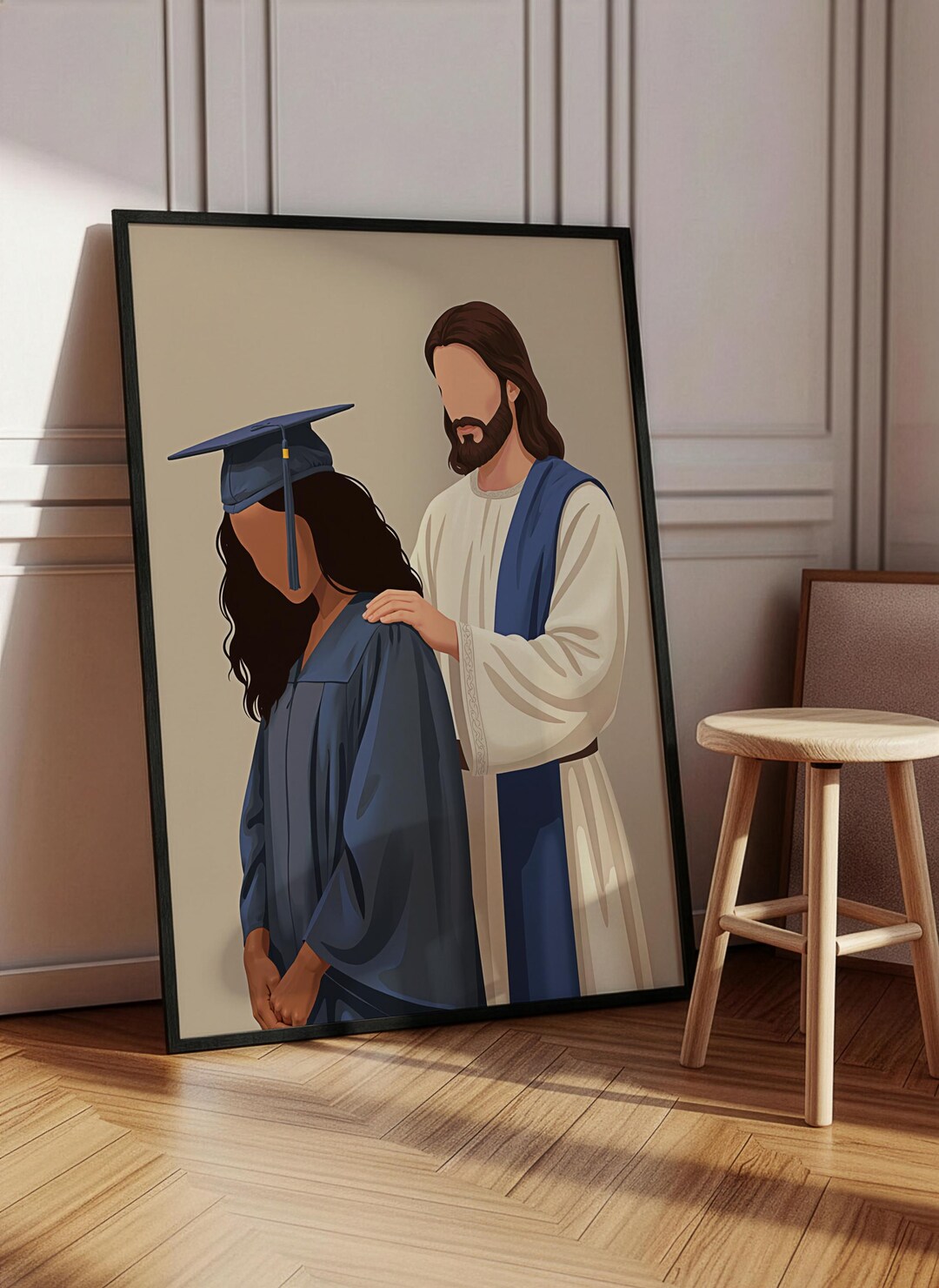 Faith-based Graduation Art Print | Jesus and Graduate (digital Download ...