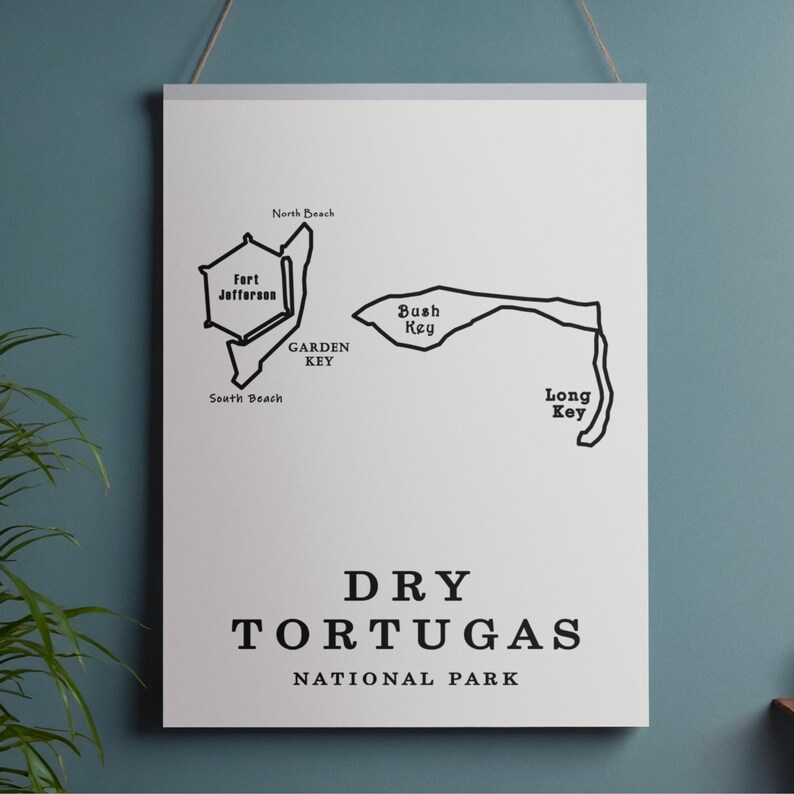 Dry Tortugas National Park Map Poster | Travel Wall Art - Etsy
