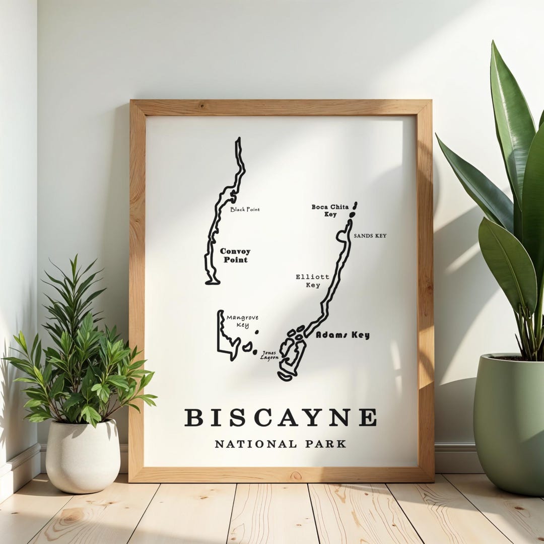 Biscayne National Park Map Poster | Travel Wall Art - Etsy