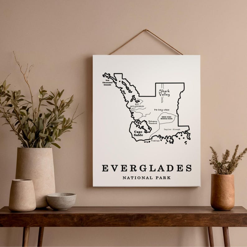 Everglades National Park Map Poster | Travel Wall Art - Etsy