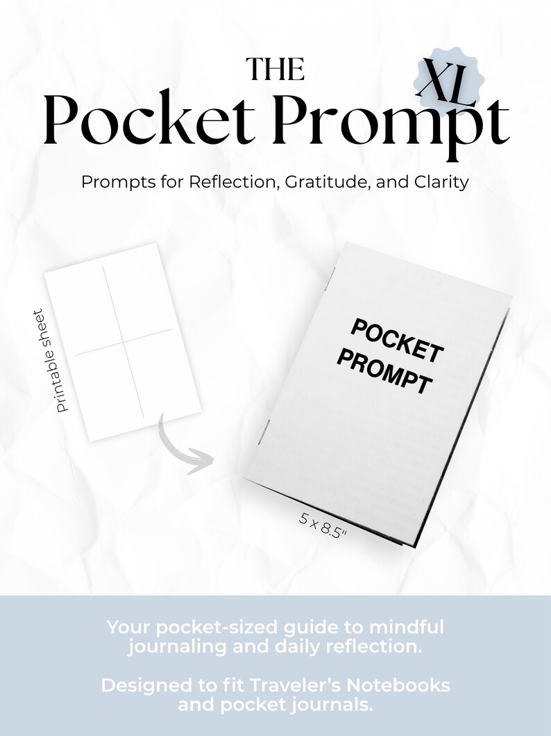 The Pocket Prompt XL | Printable Journaling Prompts Insert + Guide ...