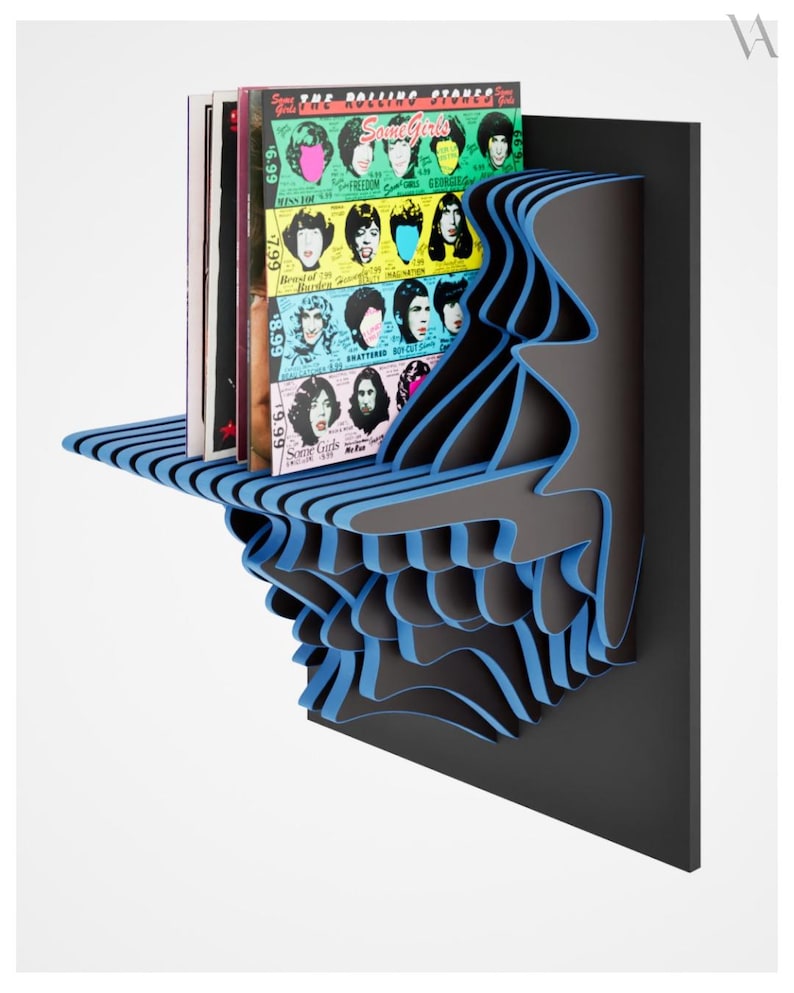 Wall Vinyl Shelf Parametric Wavy Wooden , Aeris Shelf Collection 2, CNC ...